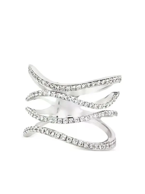 LISA NIK 18k White Gold Diamond Ring - Silver