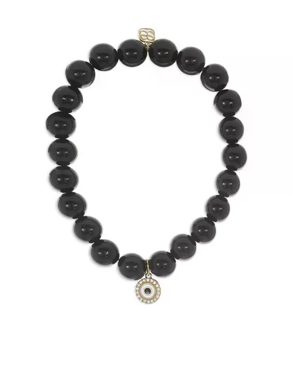 SYDNEY EVAN 14k Yellow Evil Eye Diamond And Onyx Bracelet - Gold