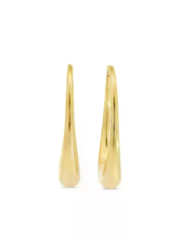 LISA NIK 18k Yellow Elongated Oval Hoop Earrings - Gold