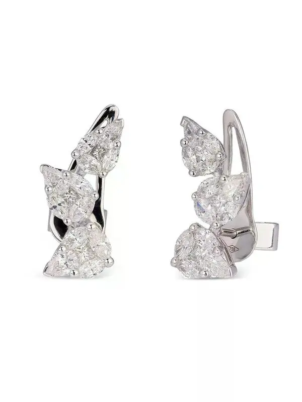 ZYDO 18k White Gold Diamond Pear-cut Earrings