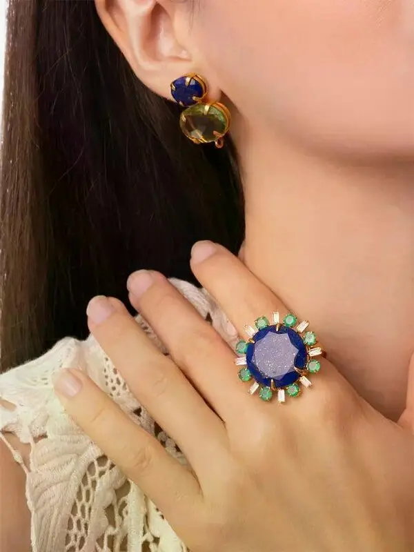 BOUNKIT JEWELRY Quartz Drop Earrings