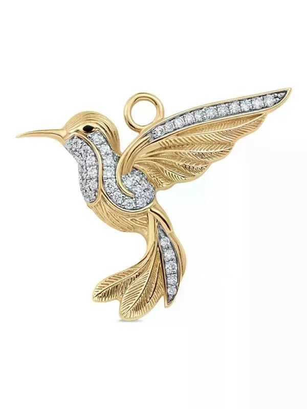 Sara Weinstock 18k Yellow Petite Hummingbird Diamond Charm - Gold