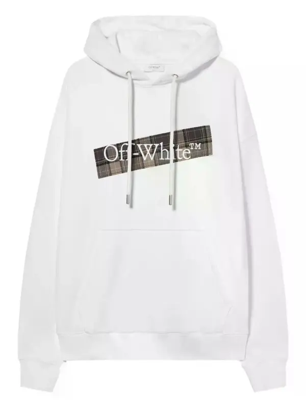 Off-White Diagonal Flannel Hoodie - White