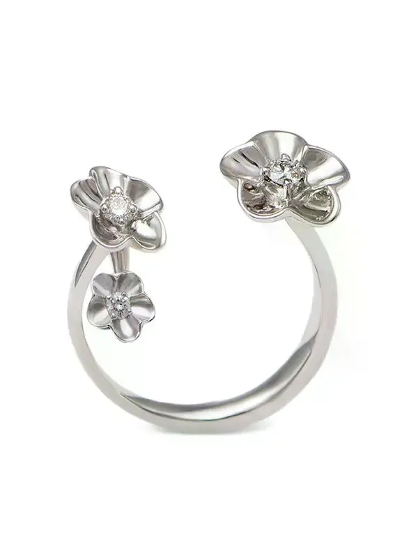 STEFERE 18k White Gold Bloom Diamond Ring - Silver