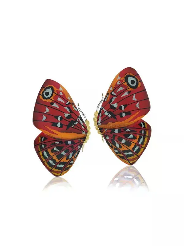 SILVIA FURMANOVICH 18k Yellow Diamond Butterfly Earrings - Gold