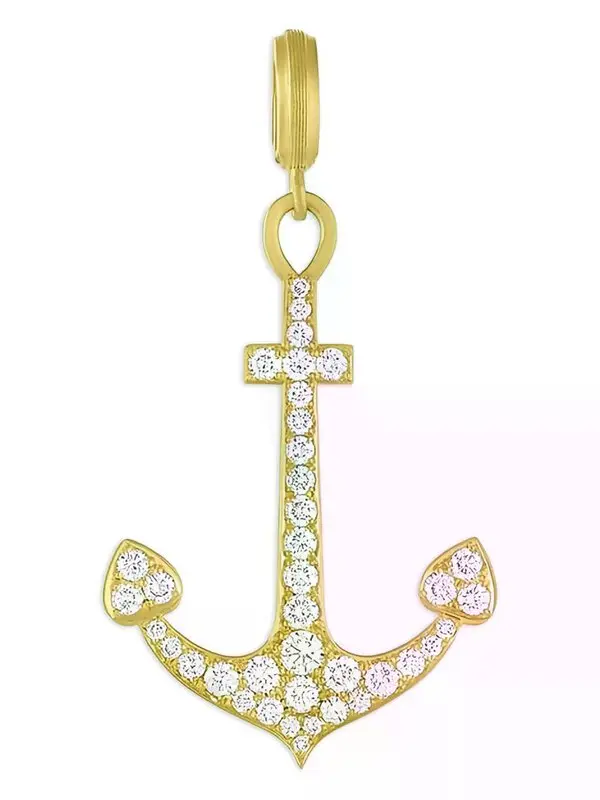 LEIGH MAXWELL 18k Yellow Diamond Anchor Pendant - Gold
