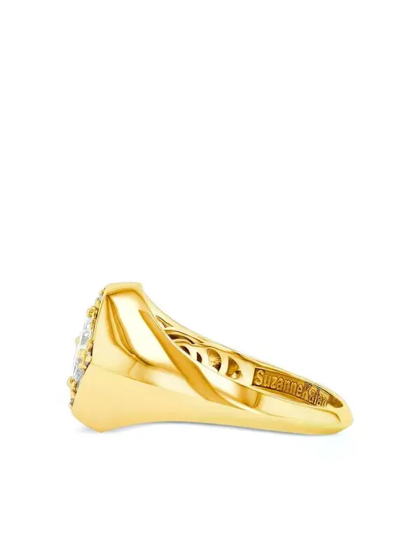 SUZANNE KALAN 18k Yellow Diamond Signet Ring