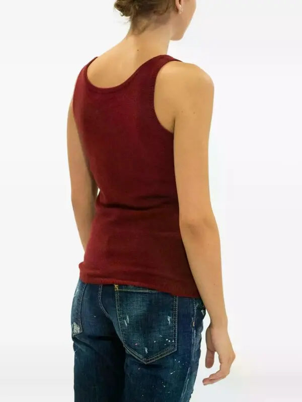LA ROSE Knitted Tank Top - Red