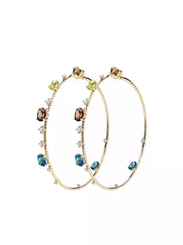 MATTIA CIELO Peridot Topaz Hoop Earrings - Gold