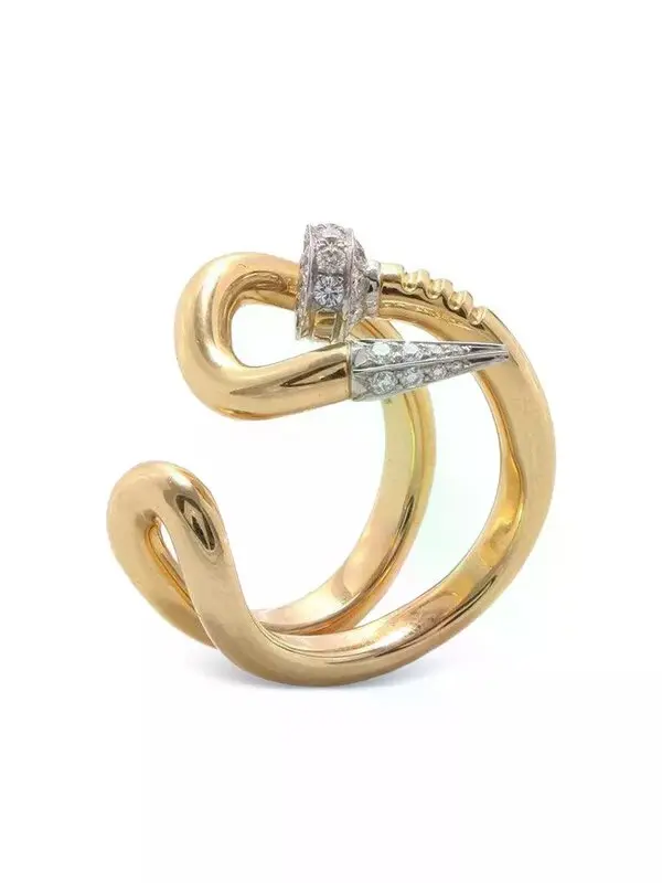 David Webb 18k Yellow Diamond Nail Ring - Gold