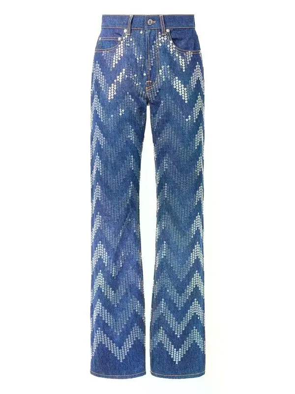 Missoni Chevron-pattern Sequined Jeans