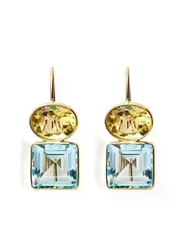 LIZZIE FORTUNATO 14k Yellow Quartz And Topaz Earrings - Gold