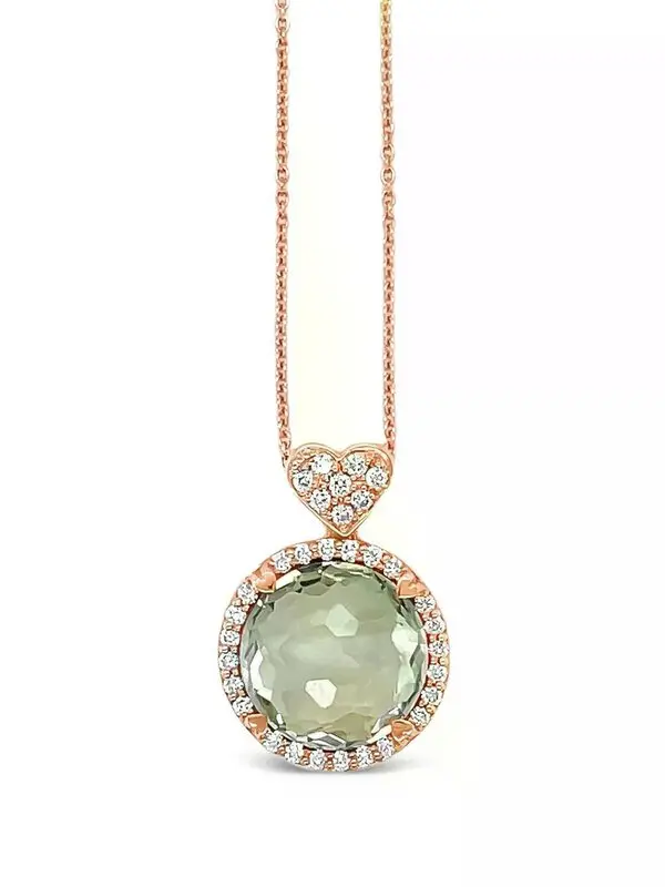 LISA NIK 18k Rose Gold Diamond And Quartz Necklace - Pink