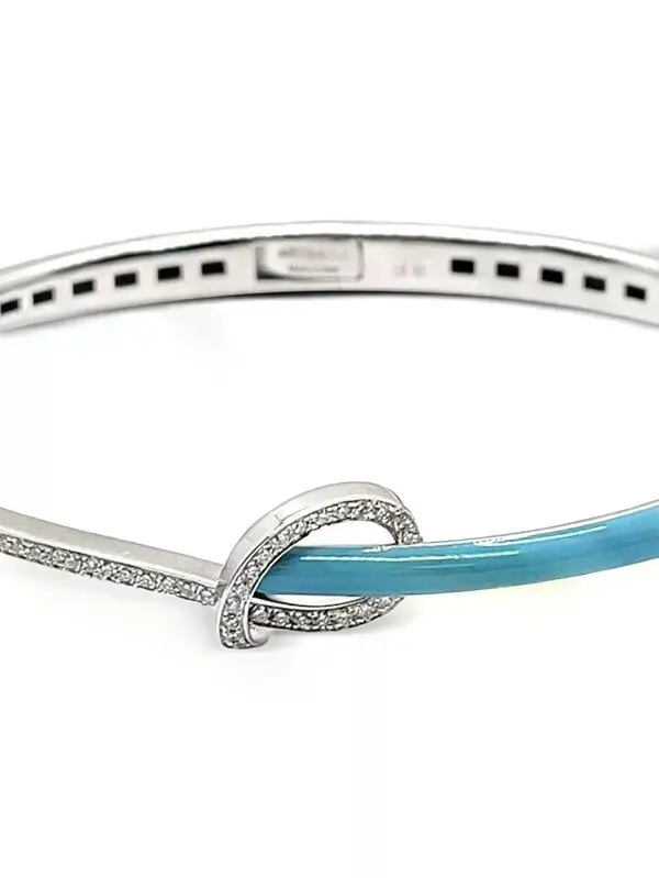ANDREOLI 18k White Gold Knot Diamond Bracelet