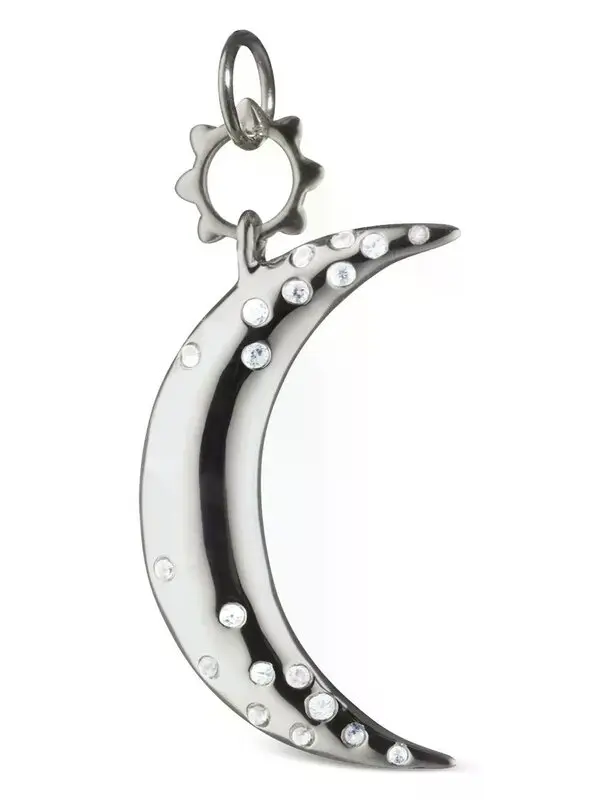 Monica Rich Kosann White Sapphire Dream Moon Pendant - Silver