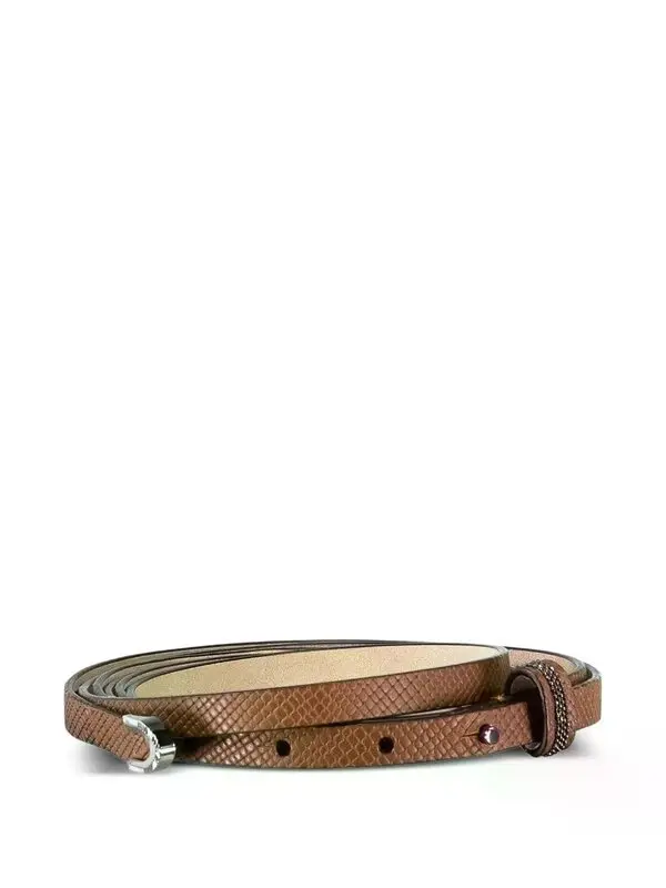 Brunello Cucinelli Monili-detail Leather Belt - Brown