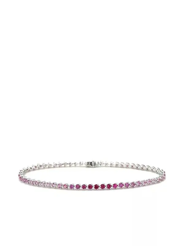 LISA NIK 18k White Gold Sapphire Ombre Bracelet - Silver