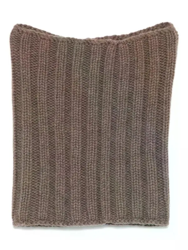 DELL'OGLIO Ribbed Cashmere Scarf - Brown