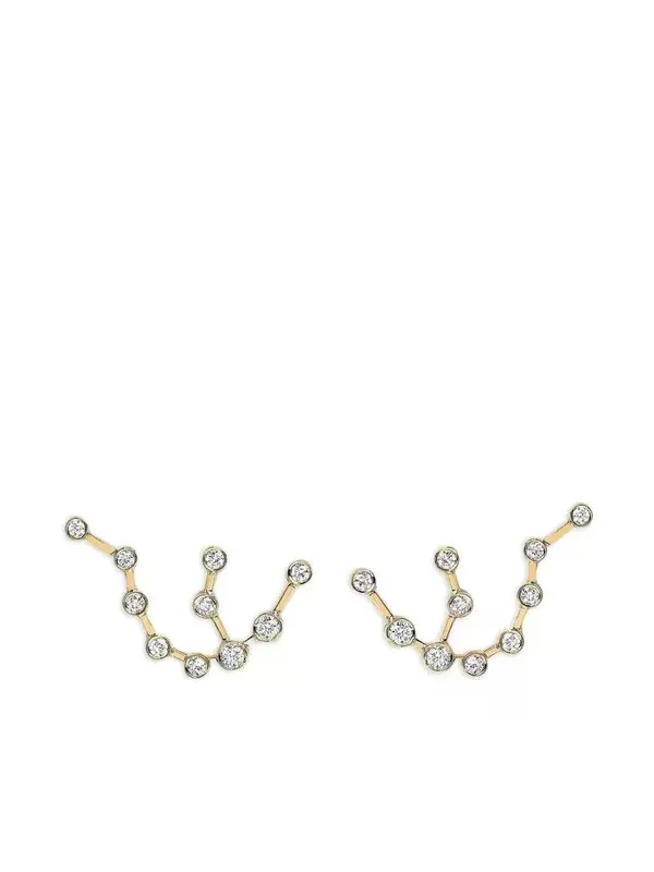 LOGAN HOLLOWELL 14k Yellow Aquarius Constellation Diamond Earrings - Gold
