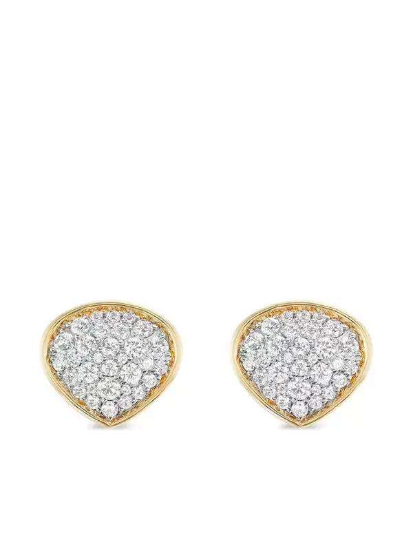 Marina B 18k Yellow Trisola Diamond Stud Earrings - Gold