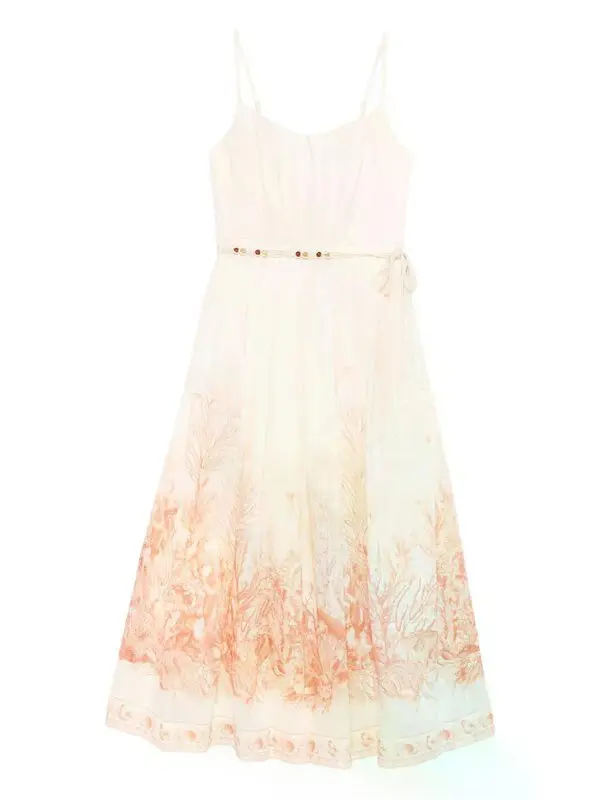 Zimmermann The Wanderlust Print Midi Dress - White