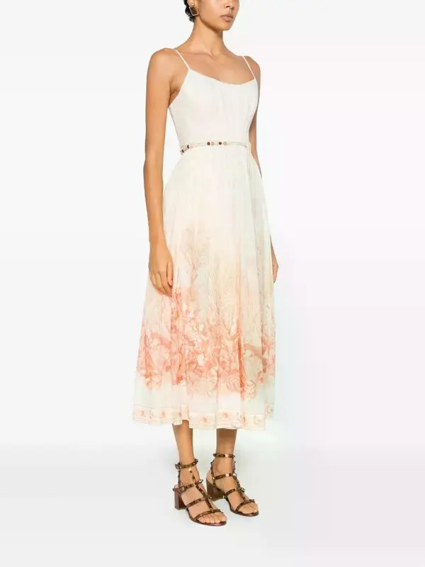 Zimmermann The Wanderlust Print Midi Dress - White