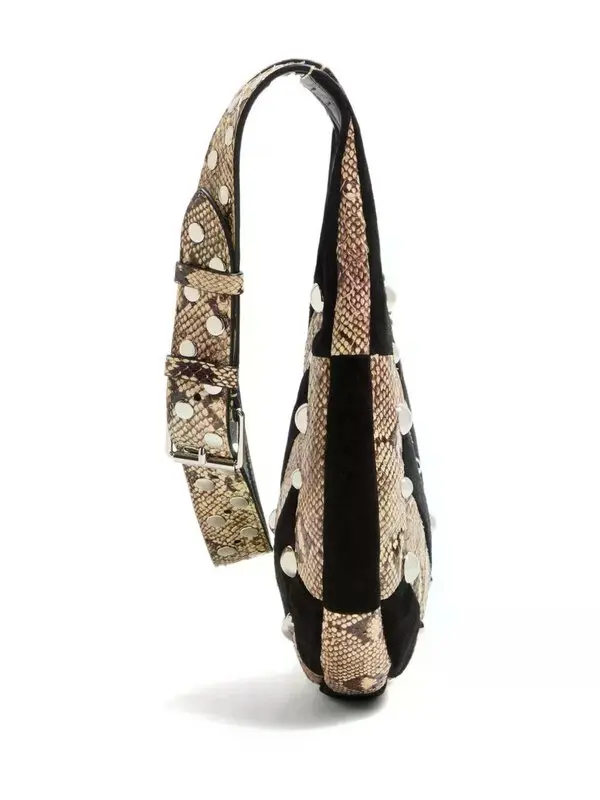 Valentino Garavani Chevron Snakeskin Shoulder Bag - Neutrals