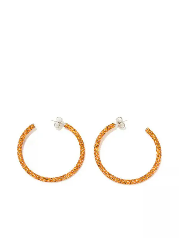 Amina Muaddi Cameron Large Sun Hoop Earrings - Silver