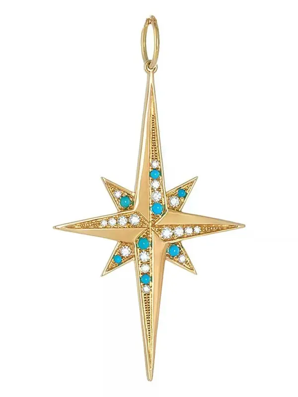 Devon Woodhill 18k Yellow Stellar Turquoise And Diamond Pendant - Gold