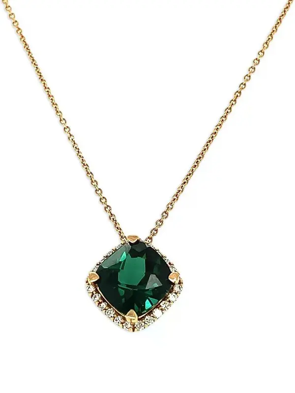 LISA NIK 18k Rose Gold Diamond And Tourmaline Necklace - Pink