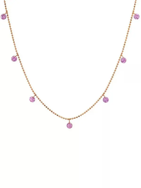 GRAZIELA 18k Rose Pink Sapphire Necklace - Gold