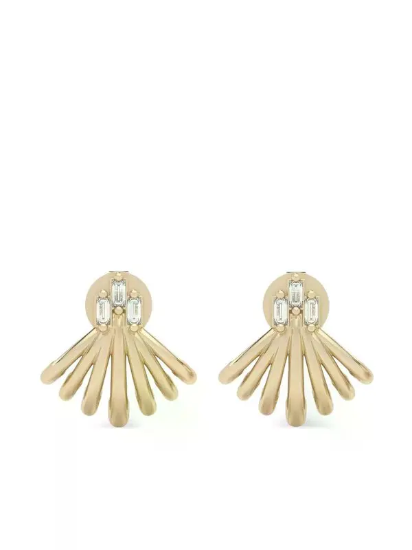 DANA REBECCA DESIGNS Diamond Burst Huggie Earrings - Gold