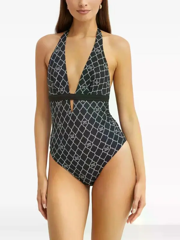 Max Mara Calenda Monogram Swimsuit - Black