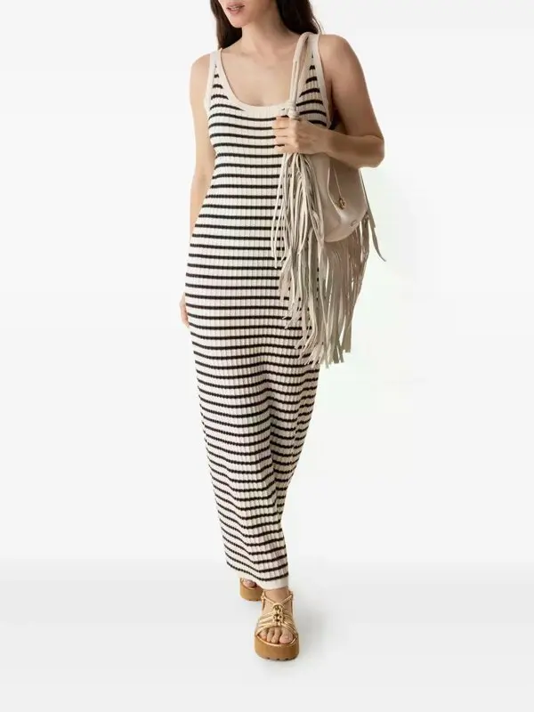 Aspesi Striped Ribbed Maxi Dress