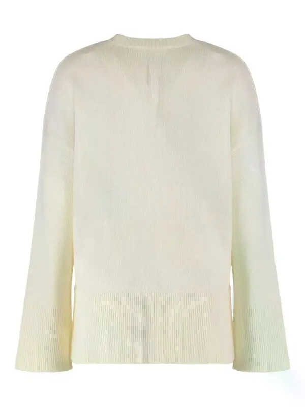 P.a.r.o.s.h Floral-appliqué Bell-sleeve Sweater - Neutrals