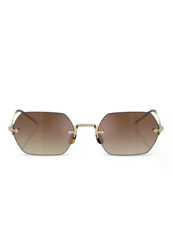 Oliver Spencer Tk-13 Geometric-frame Sunglasses - Brown