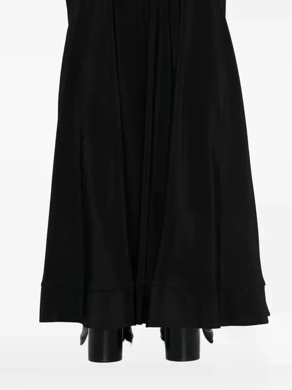 YEHUAFAN Silk Peplum Hem Skirt