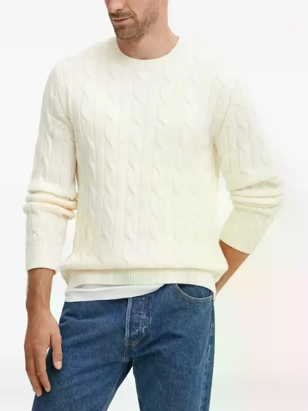 Theory Cable-knit Crew-neck Sweater - White