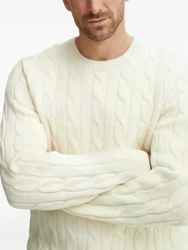 Theory Cable-knit Crew-neck Sweater - White