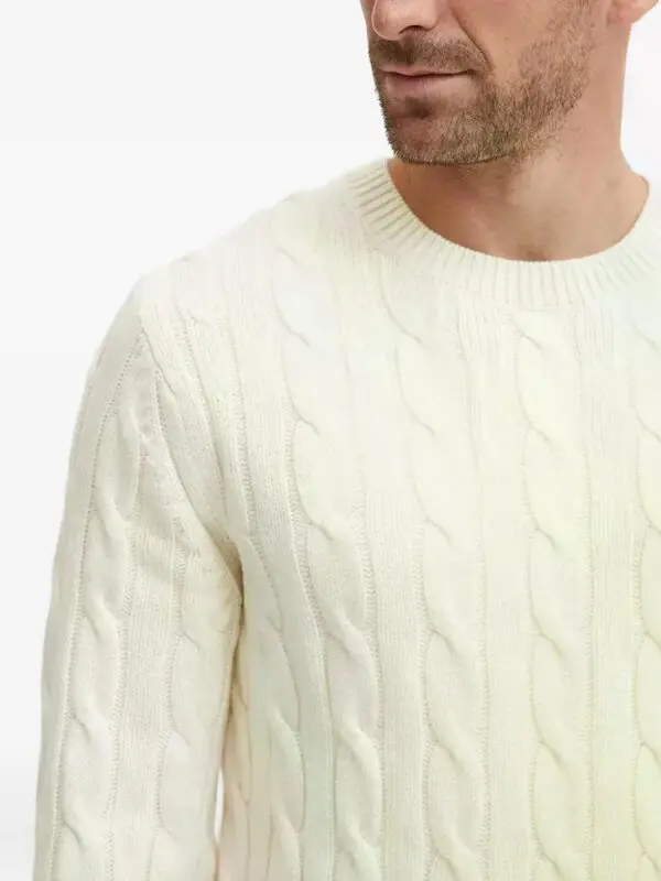 Theory Cable-knit Crew-neck Sweater - White