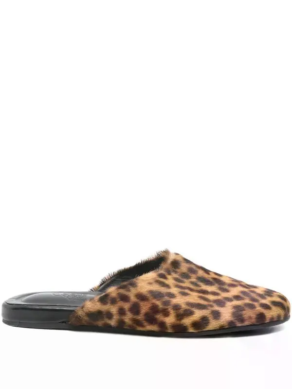 ANCIENT GREEK SANDALS Leopard-print Mules - Brown