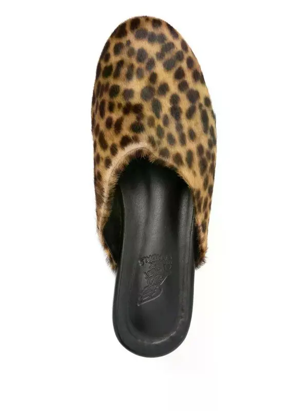 ANCIENT GREEK SANDALS Leopard-print Mules - Brown