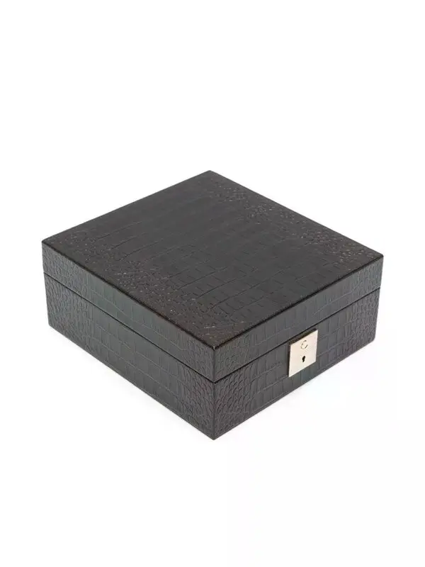 Smythson Mara Lock Watch Box - Brown