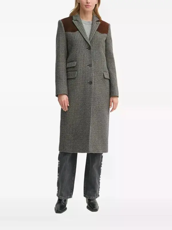 The Kooples Houndstooth Single-breasted Coat