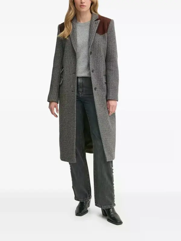 The Kooples Houndstooth Single-breasted Coat