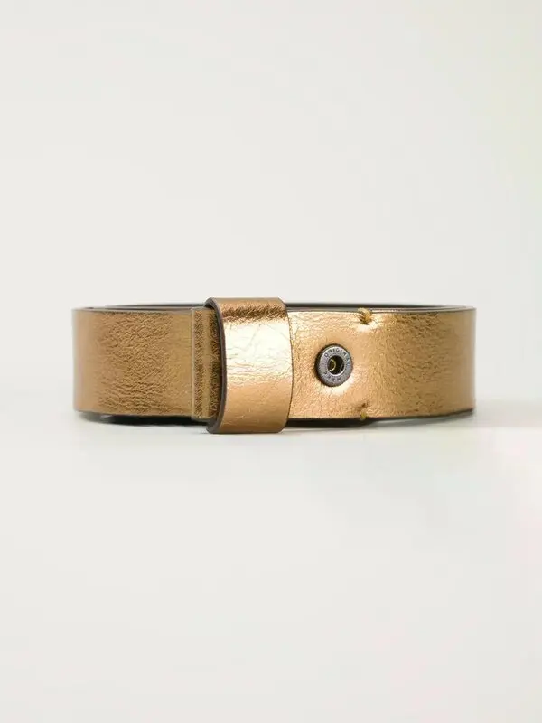 LANVIN Gold Buffalo Leather Belt