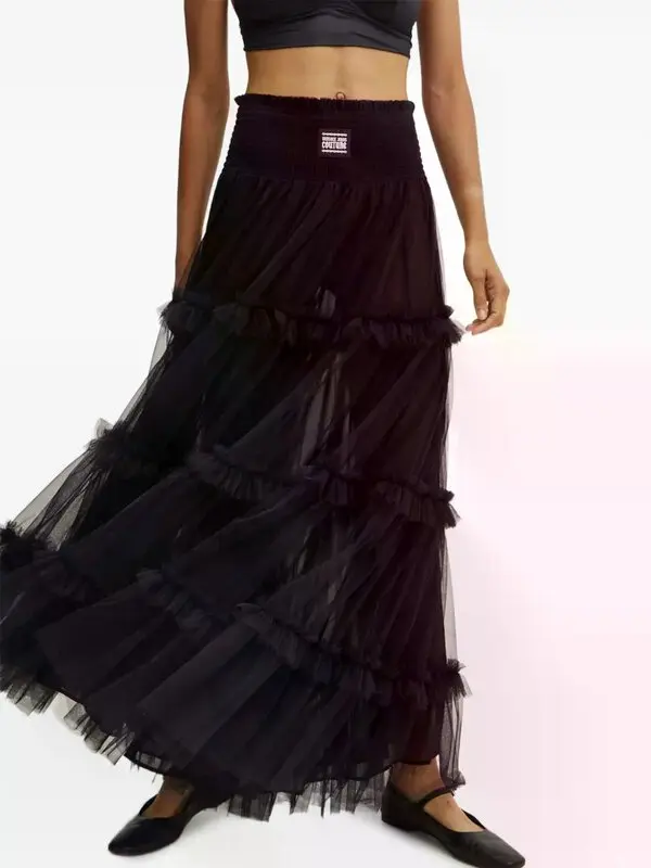 Versace Ruffled Smocked Midi Dress