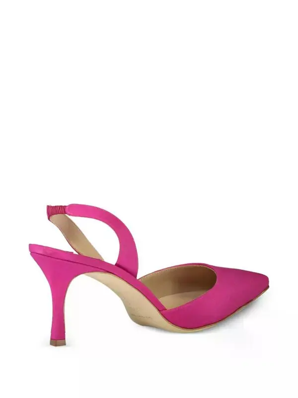 Manolo Blahnik 70mm Carolyne Slingback Satin Pumps - Pink