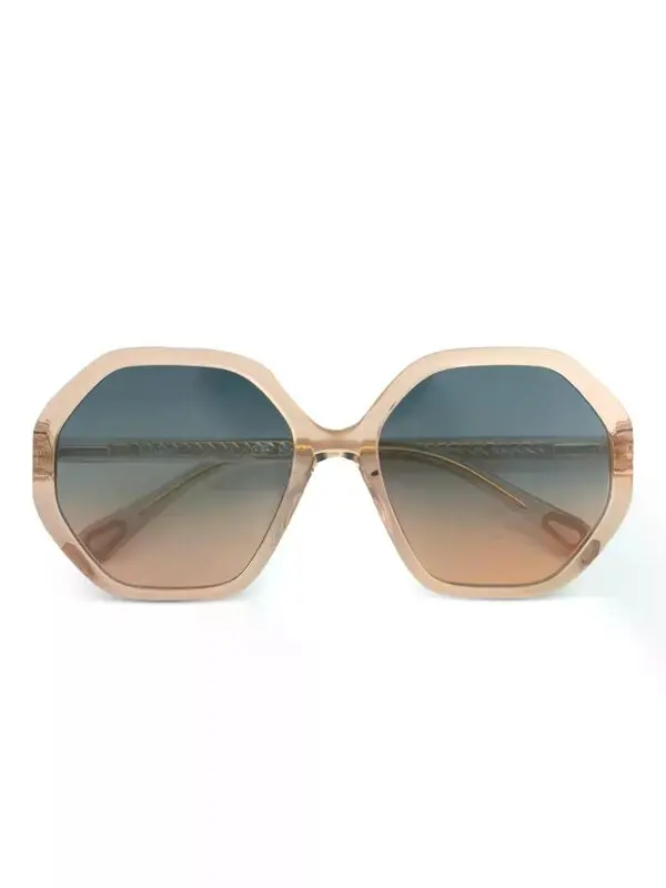 Chloé Esther Geometric Sunglasses - Neutrals