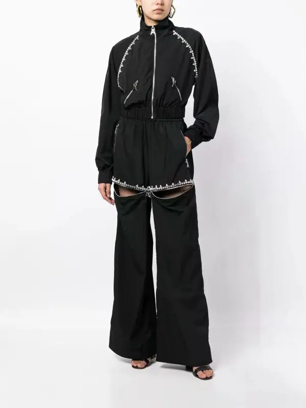 AREA Crystal-embellished Zip-up Jacket